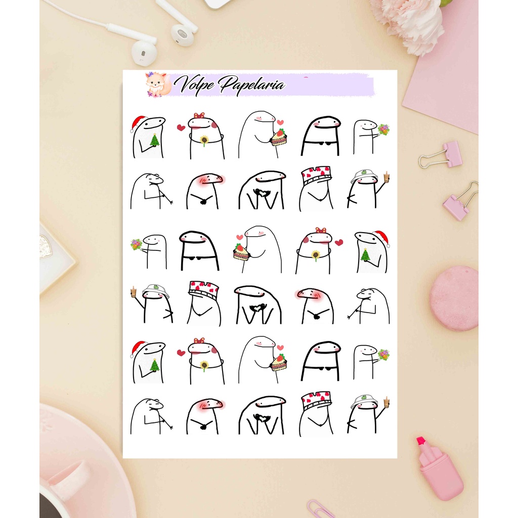 Adesivo stickerman / flork/ meme : 3 modelos de cartelas | Shopee Brasil