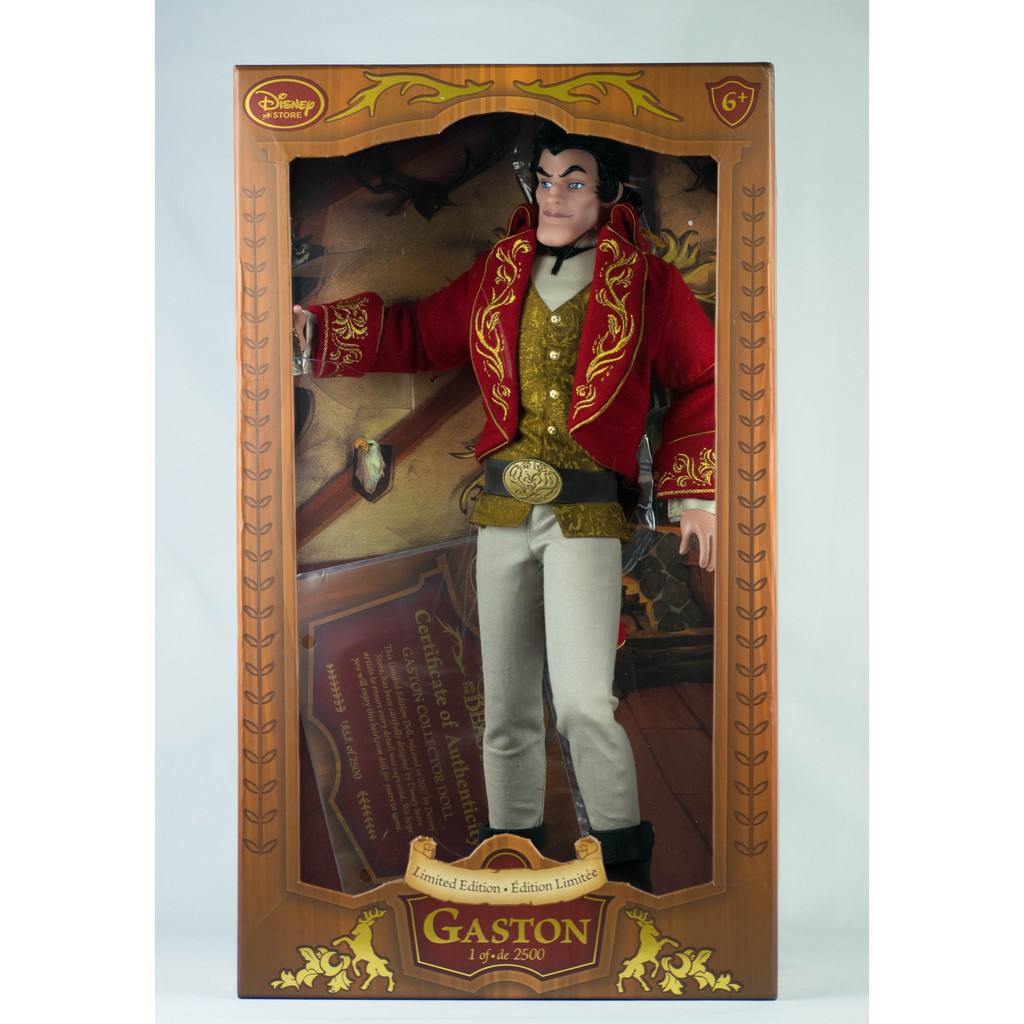 BONECO GASTON do filme a bela e a fera EDIÇÃO LIMITADA DISNEY STORE ...