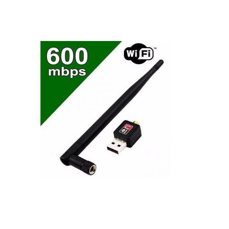 Adaptador Wireless Usb Wi-Fi Com Antena 600mbps | Shopee Brasil