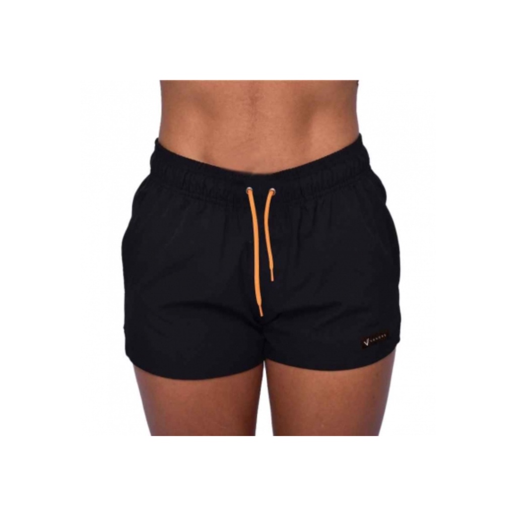 Short Elastano Feminino Preto/laranja | Shopee Brasil