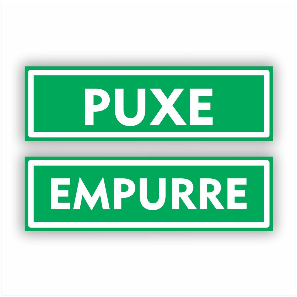 Adesivo Puxe Empurre Para Porta De Vidro 20X06Cm- Verde | Shopee Brasil