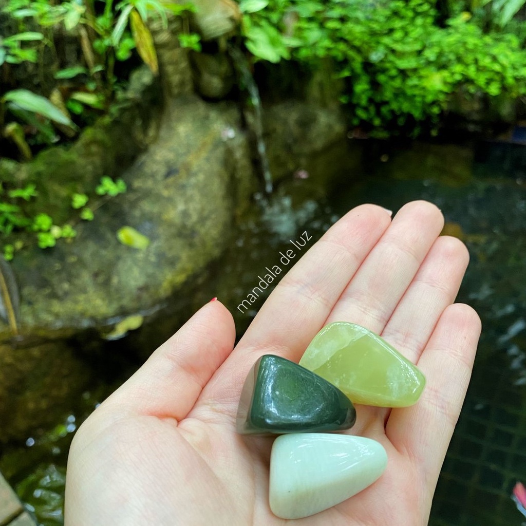 Kit com 3 Pedras Jade Rolada Cristais Naturais Pedra e Cristal Natural ...