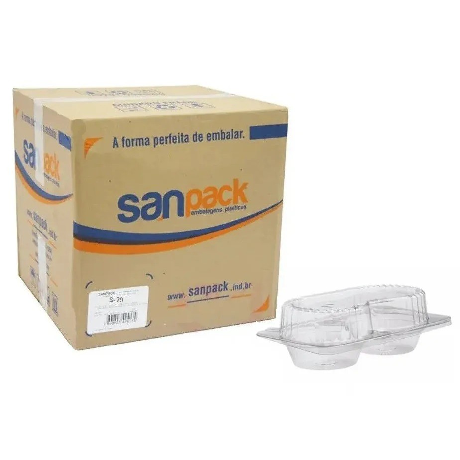 Embalagem Pet Para 2 Doces Retangular Sanpack S-29 C/100 | Shopee Brasil