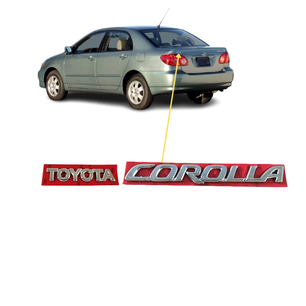 Kit 2 Letreiro Toyota + Corolla 2003 2004 2005 2006 2007 2008 2009 ...
