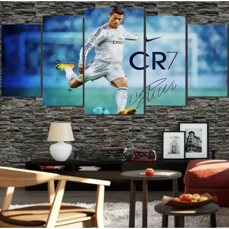 Quadros Decorativos Cr7 Real Madrid Mosaico Sala Quarto | Shopee Brasil