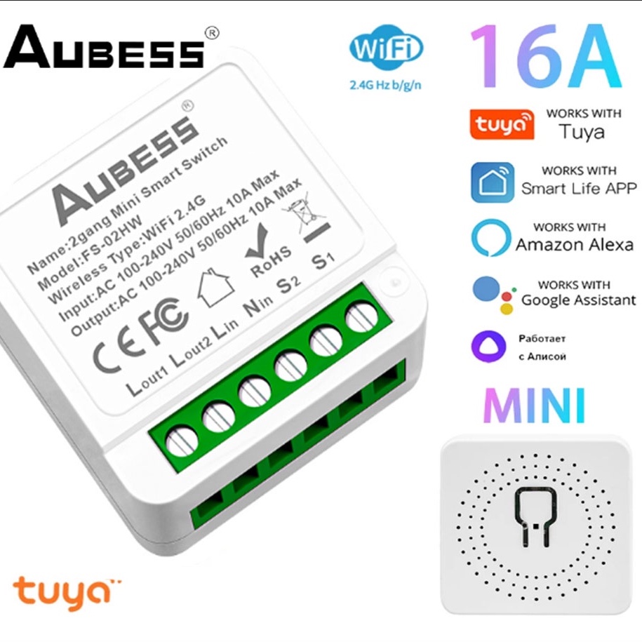 Interruptor inteligente mini tuya 16a controle temporizador ...
