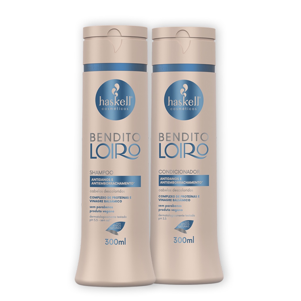 Kit Haskell Bendito Loiro Shampoo Condicionador 300ml | Shopee Brasil