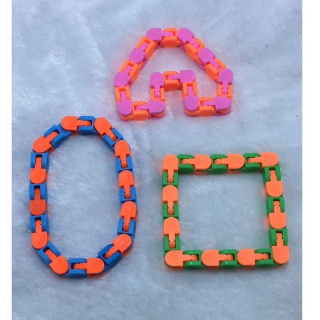 FIDGET TOYS WACKY TRACK SNAKE Wacky Snap And Click Brinquedos Crianças ...