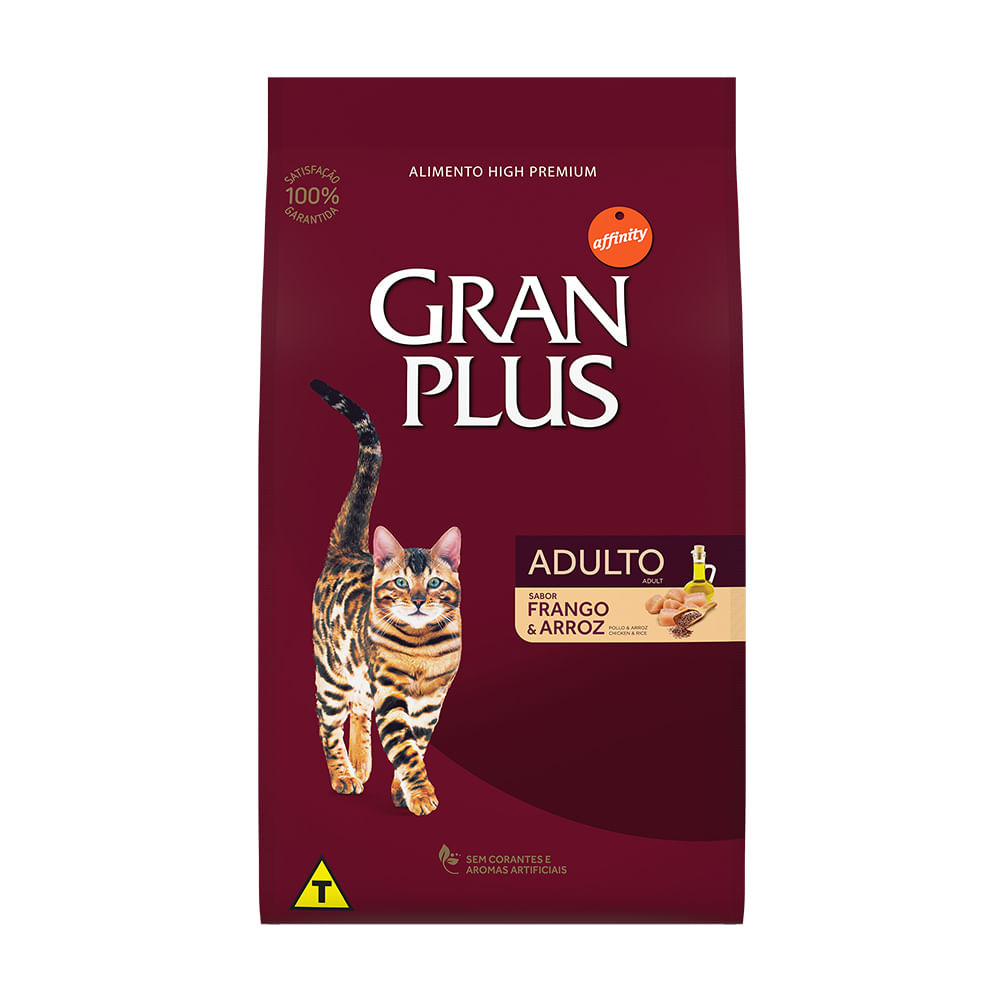 Ração Gran Plus Gatos Adultos Frango e Arroz 1 kg | Shopee Brasil