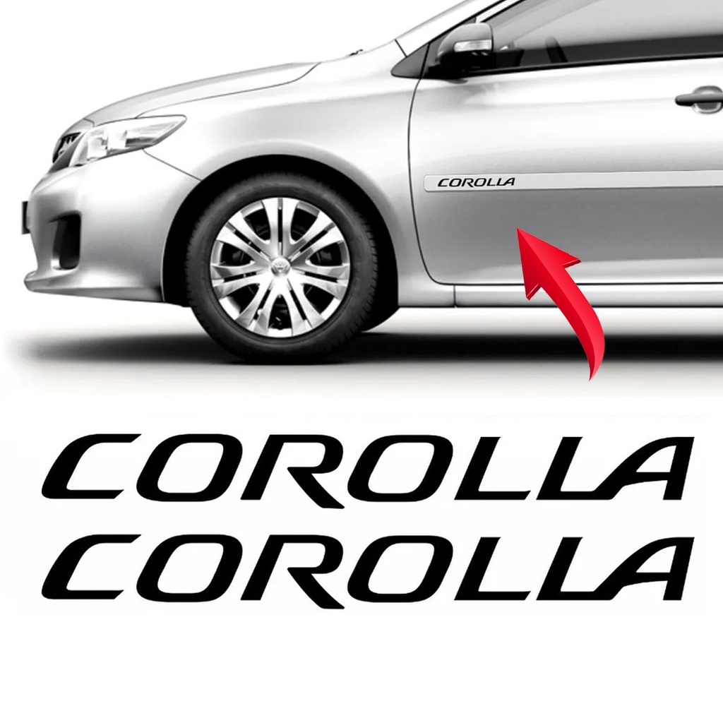 Par Escrita Friso Adesivo Lateral Toyota Corolla Promoção Incrível ...