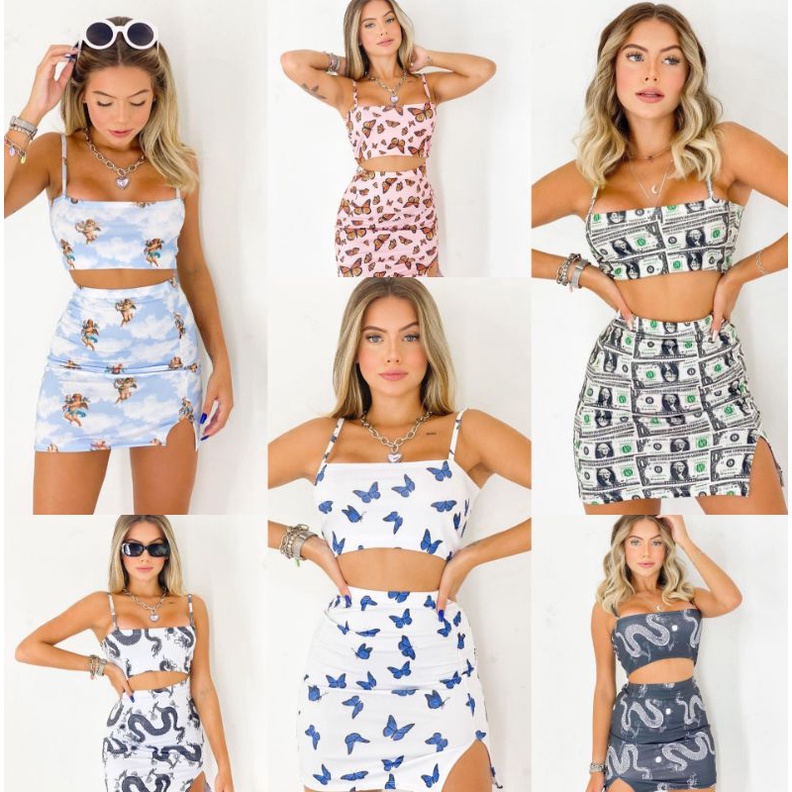 CONJUNTO MODA GRINGA / shein / carnaval | Shopee Brasil