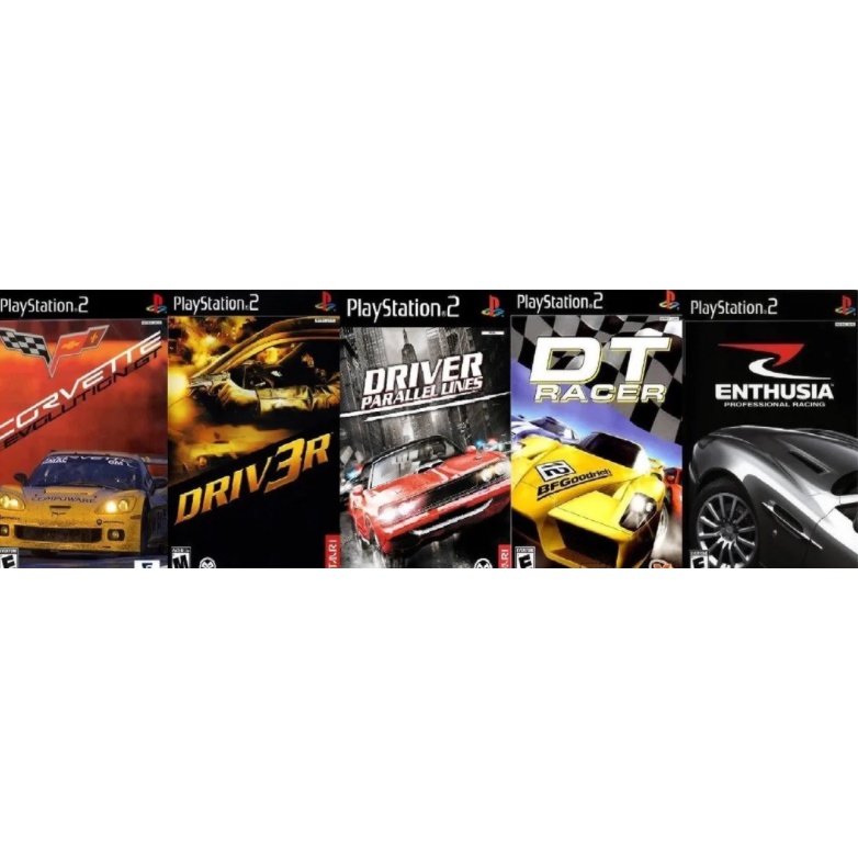 5 Jogos Ps2 Driver 3 driver Parallel lines DT Racer Enthusia Corridas ...