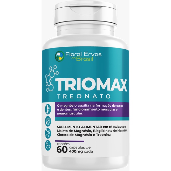 Triomax Treonato 60 Cápsulas 400mg Suplemento Alimentar | Shopee Brasil