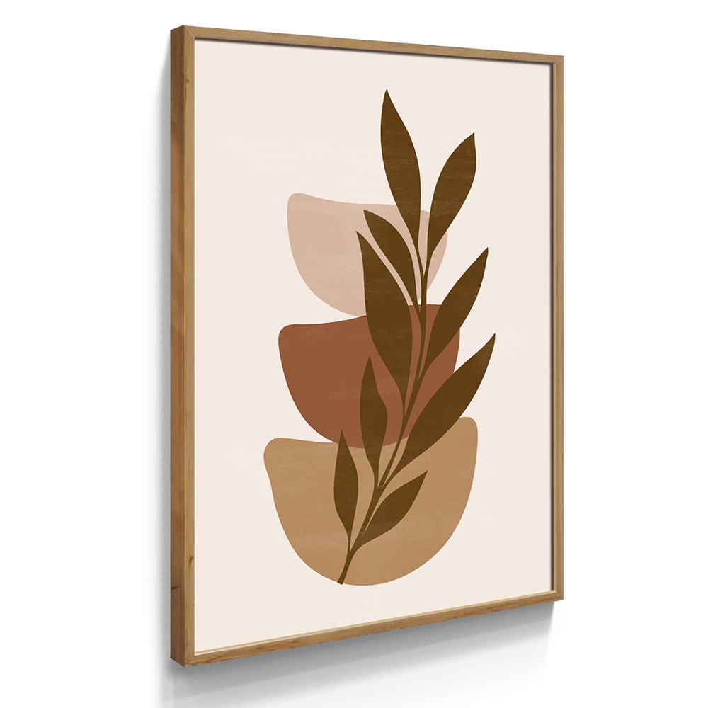 Quadro Decorativo Terracota Folha Minimalista Quarto Sala Bogodô Cobogó ...
