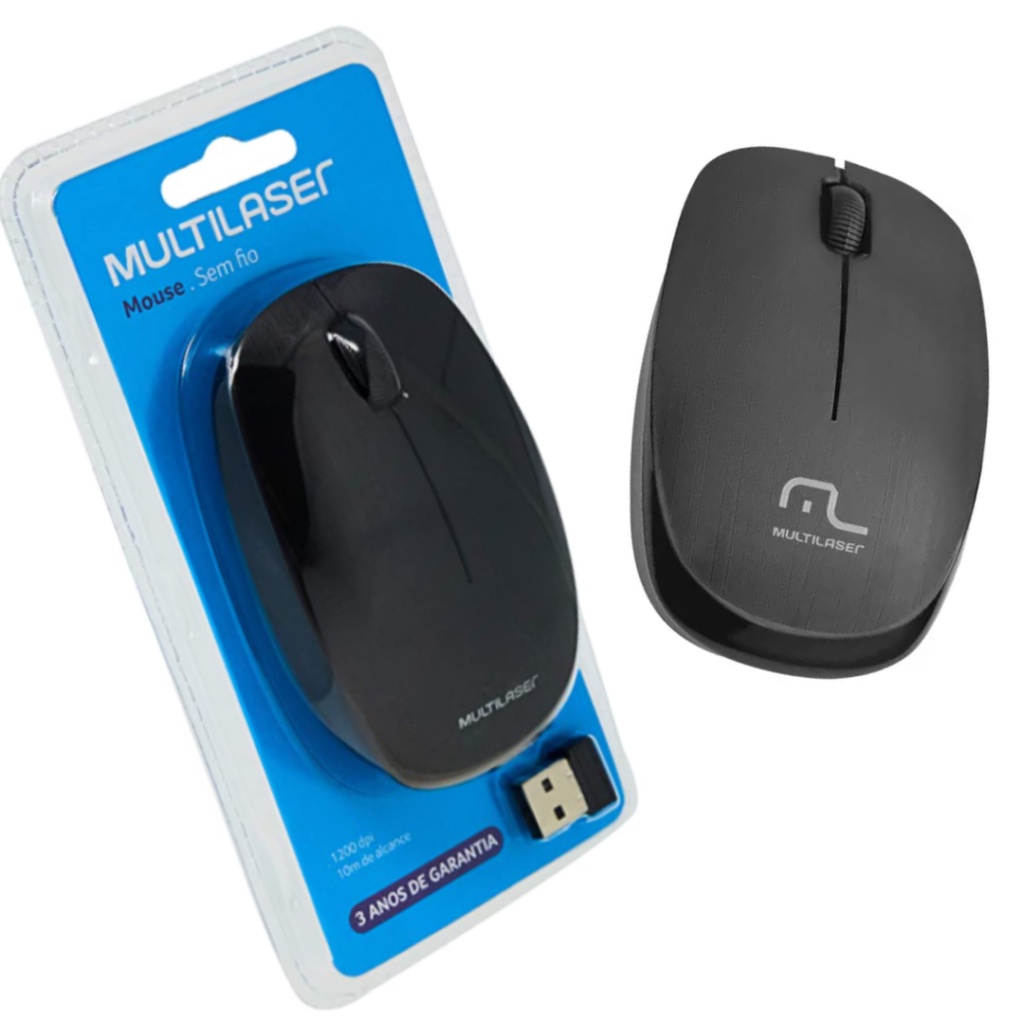 Mouse sem fio Multilaser MO251 preto 1x Unidades | Shopee Brasil