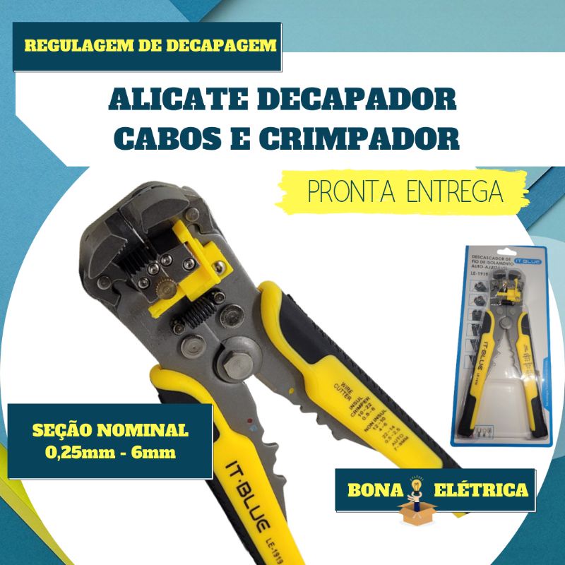 Alicate Decapador Crimpador Automático Profissional - It-Blue | Shopee ...