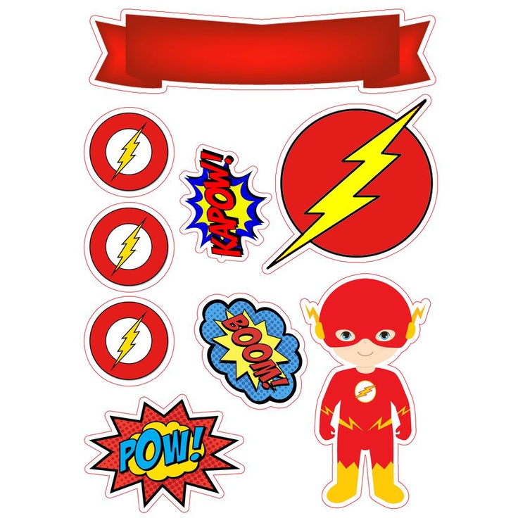 Topo De Bolo FLASH Topper Vários Temas Papel glossy 180g Foto Alta ...