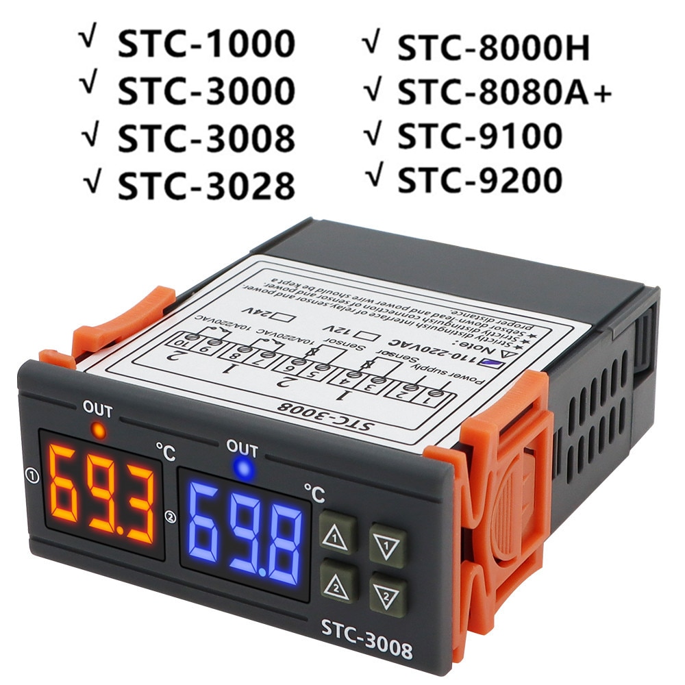 STC-1000-3000 3008 3028 Controlador De Temperatura Digital 8080A +-9100 9200 Termogulador 110 ...