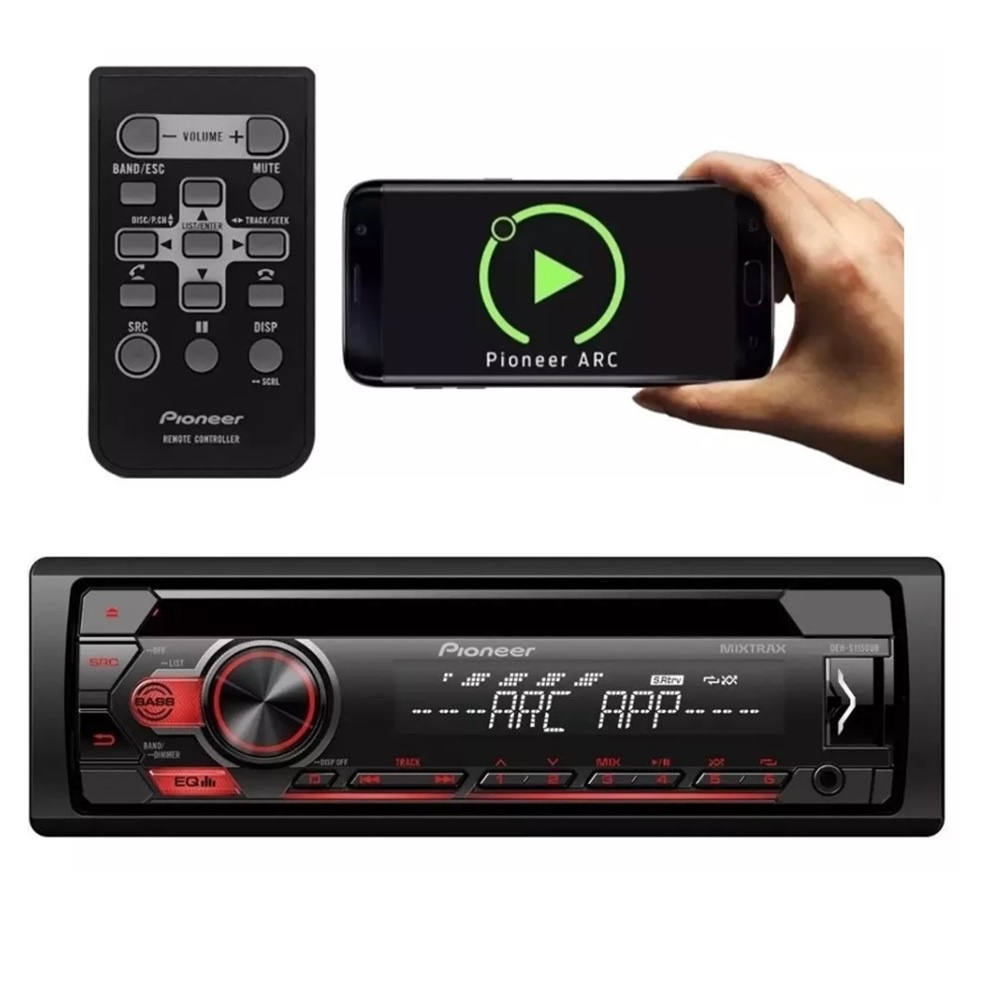 Aparelho de Som Toca Cd Player Pioneer Radio Aux Mp3 Usb 2 Saida Rca ...