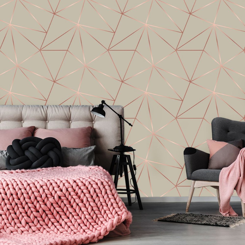 Papel de Parede Adesivo Vinilico Zara Fendi Rose Gold | Shopee Brasil