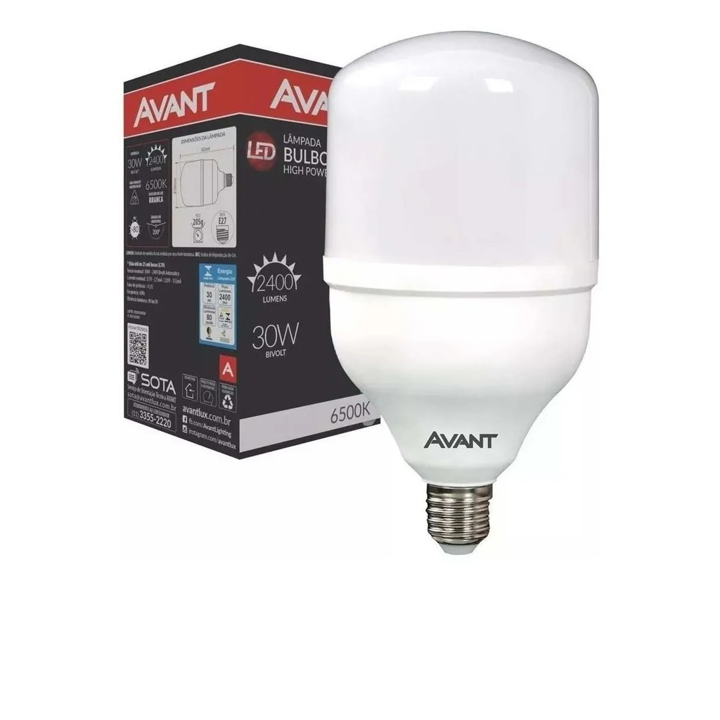 Lampada Led 30w Alta Potência 6500k Bivolt Avant | Shopee Brasil