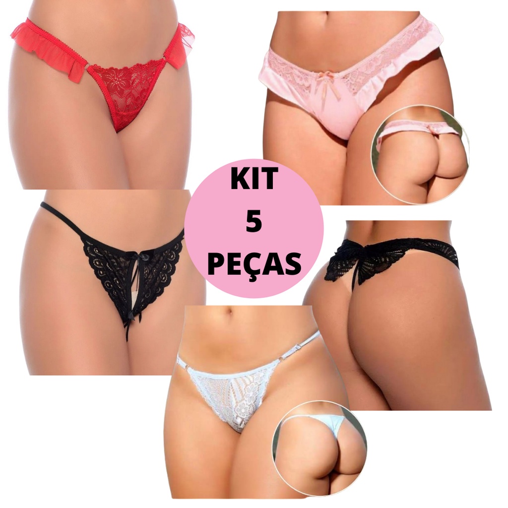 Kit 5 Calcinhas Fio sexy Conforto Direto Da Fabrica- Novidades | Shopee Brasil