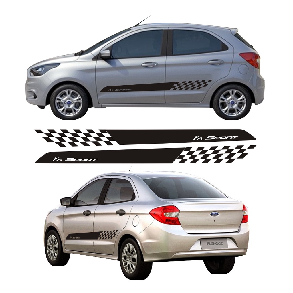 Adesivo Lateral Para Ford Novo Ka E Ka + Faixa Nk1 Colante Tuning Fita ...