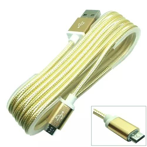 Cabo Carregador Usb Smartphone Tablet Android entrada V8 Nylon 1 metro ...
