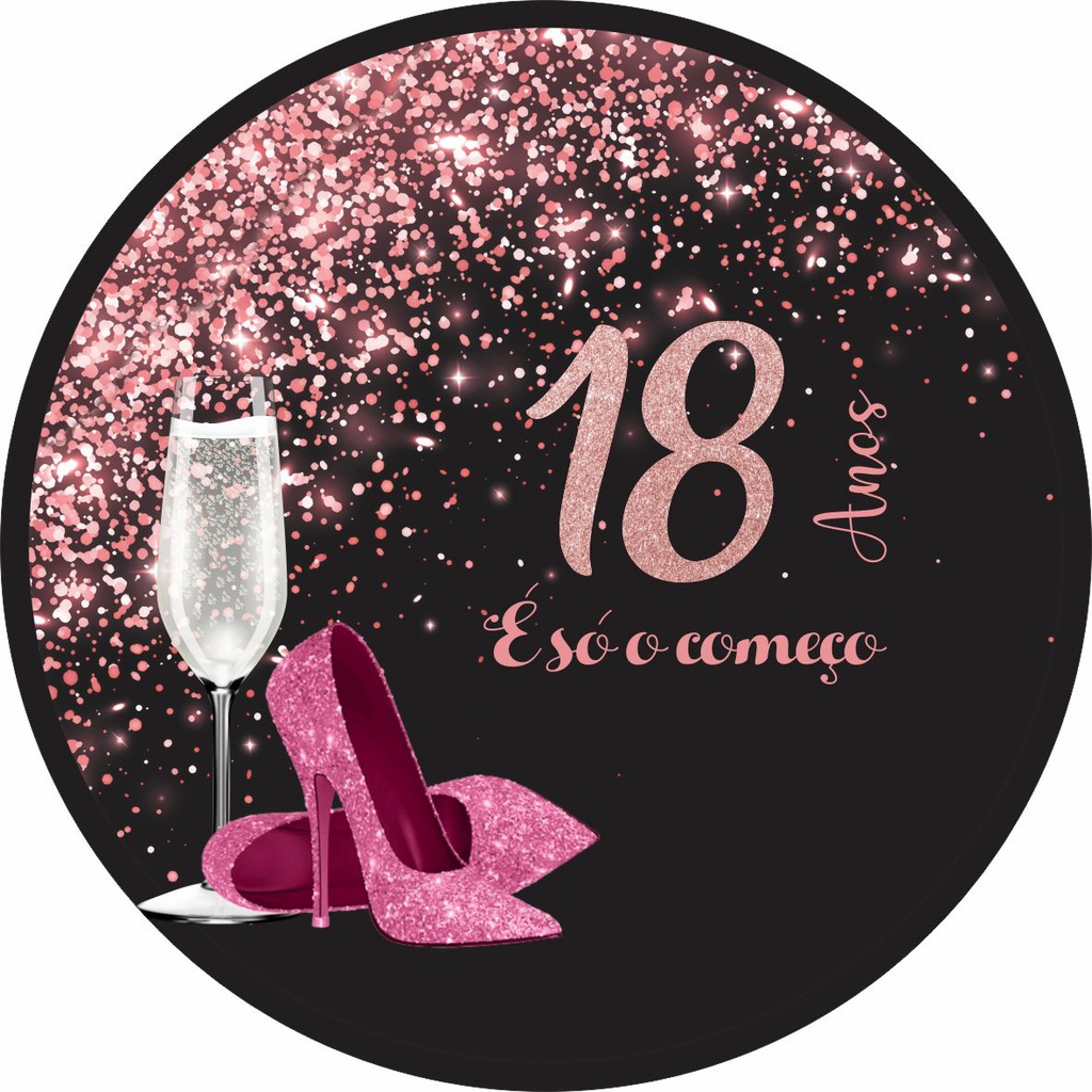 Painel Redondo Lona Festa De Repente 18 anos - 1,00x1,00 | Shopee Brasil