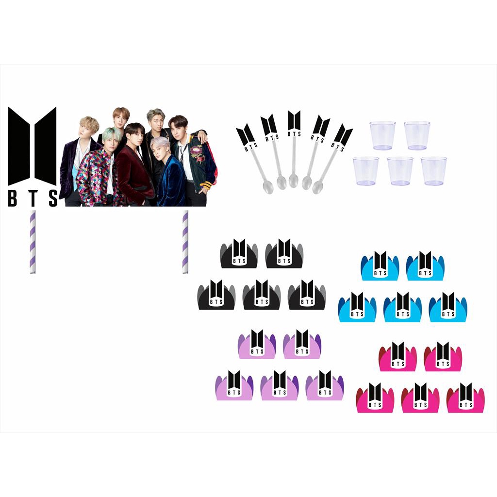 Kit Festa BTS colorido 61 peças | Shopee Brasil