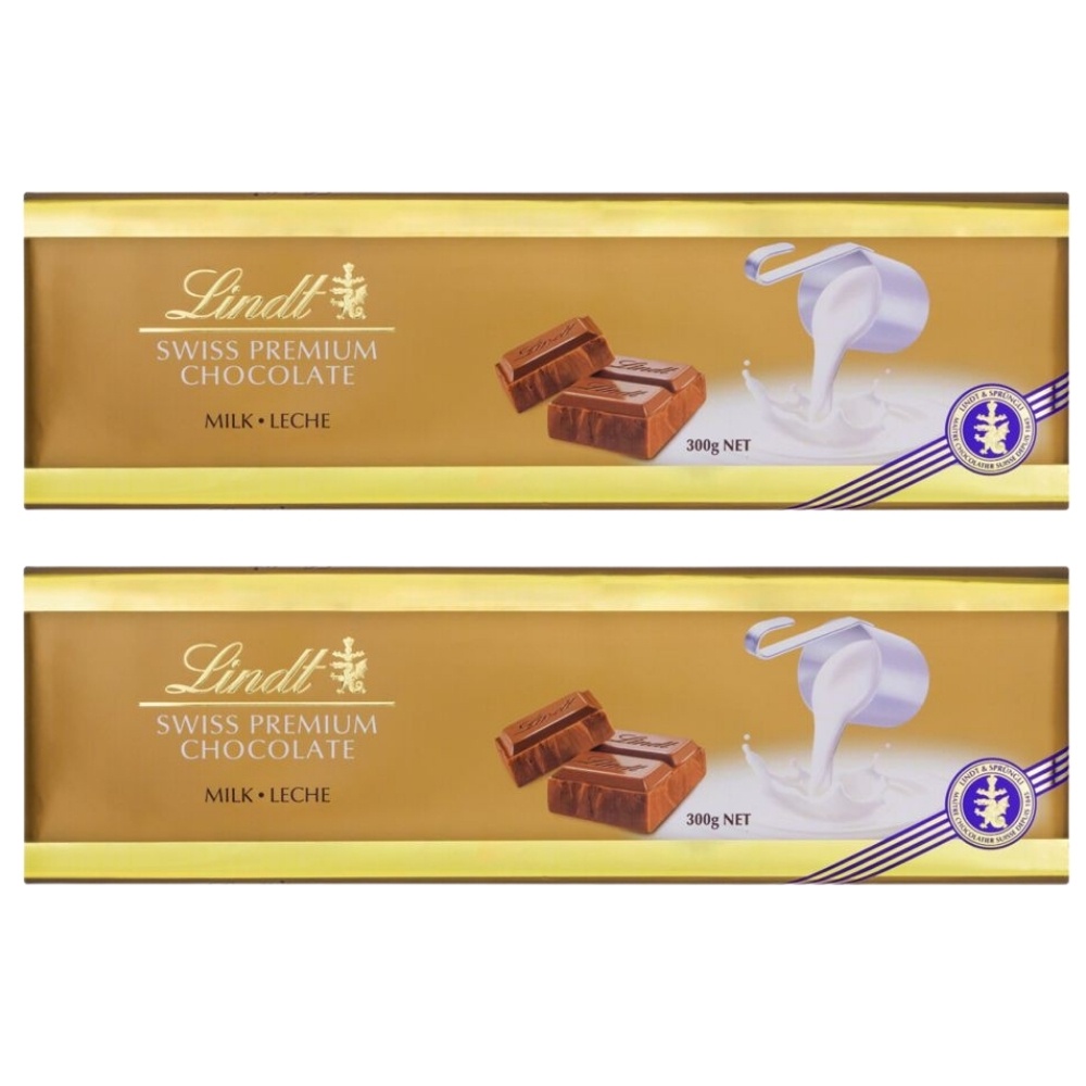 Chocolate Lindt Premium, Ao Leite, 2 barras de 300g | Shopee Brasil