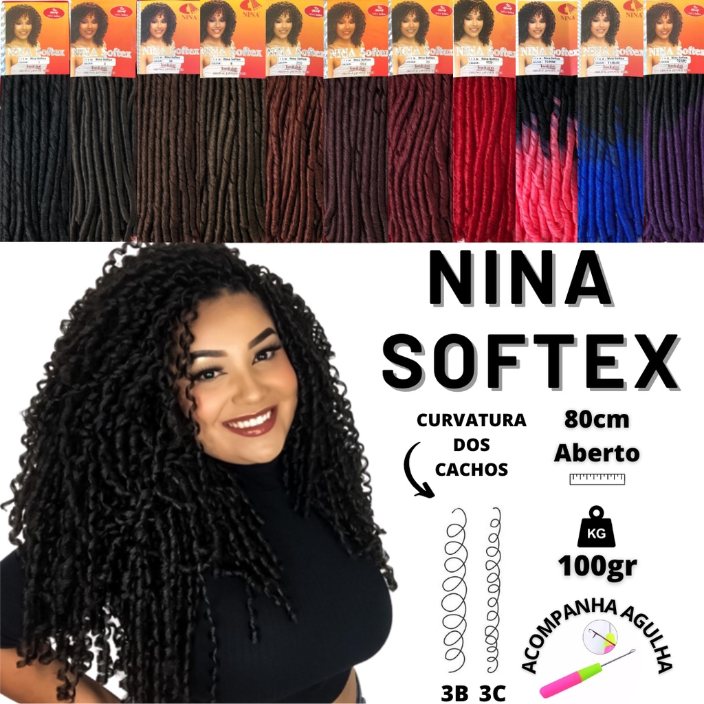 Cabelo Cacheado Kanekalon Nina Softex Dred | Shopee Brasil