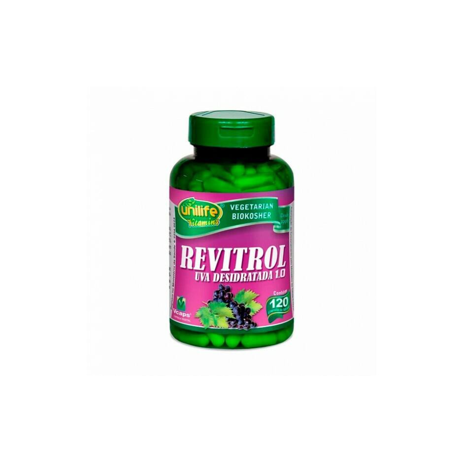 Uva Desidratada Revitrol Resveratrol Unilife 120 Cápsulas De 500mg ...