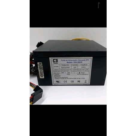 FONTE GAMER 500W REAL C3 TECH "Renovada" | Shopee Brasil