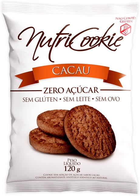 Cookie Zero Açúcar Cacau Sem Glúten Nutripleno 120g - Vegano | Shopee ...