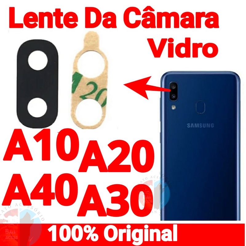 Lente Vidro Câmera Traseira Galaxy A10 / Galaxy A20 / Galaxy A30 / Galaxy A40 - Lente Câmera ...
