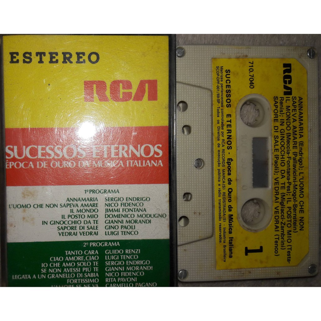 FITA K7 ORIGINAL SUCESSOS ETERNOS – ÉPOCA DE OURO DA MÚSICA ITALIANA ...