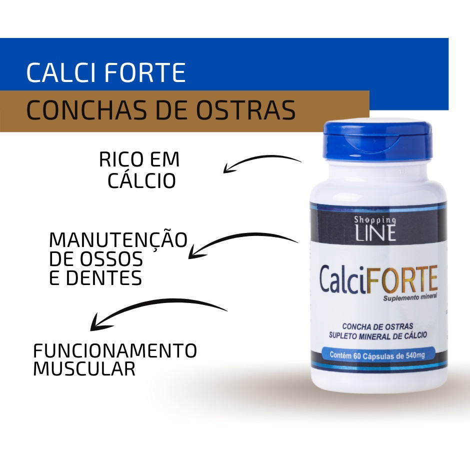 Calci Forte - 60 CAPS - Previne dores nas costas, nas pernas e ...