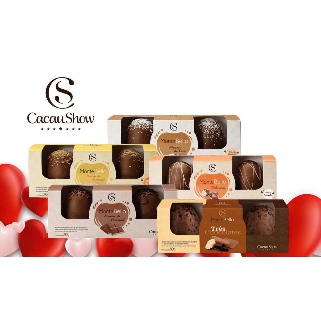 Chocolate Cacau Show Montebello 90g Caixa com 3 unidades - Sabor a ...