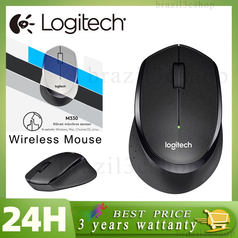 Logitech M330 Mouse Sem Fio Wireless Silent Mice 3 Colors | Shopee Brasil