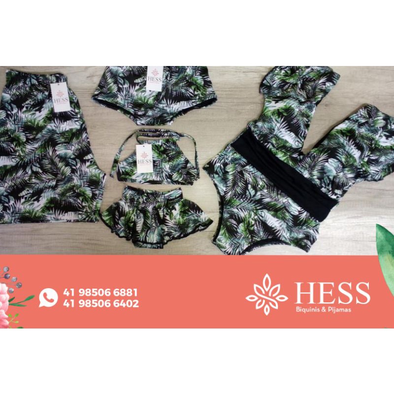 Kit Mãe Pai E Filhos Moda Praia /kit Família Moda Praia / Maiô Mãe Biquíni Filha Sunga Infantil ...