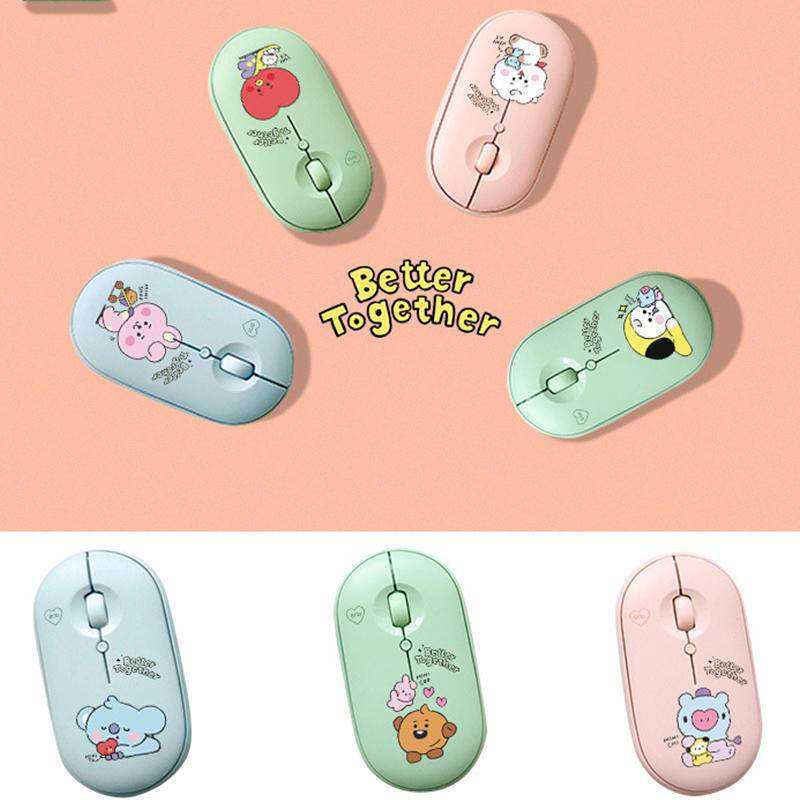 2022 KPOP BTS BT21 Bonito Dos Desenhos Animados Do Mouse Sem Fio Usb ...