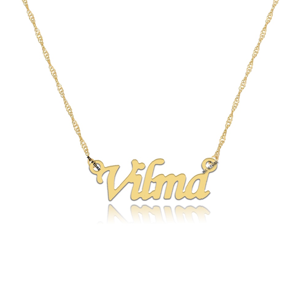 colar de nome Vilma Personalizado folheado a ouro dourado estilo ...