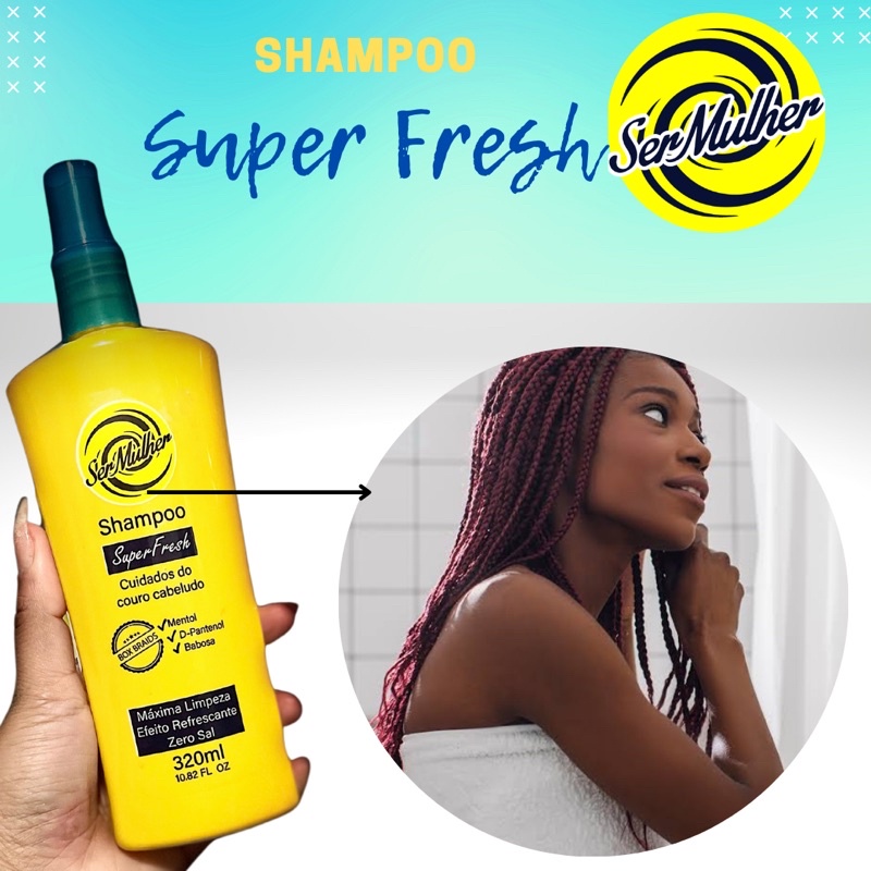 Shampoo para Tranças, Shampoo Super Fresh (ser mulher fibras), Shampoo ...
