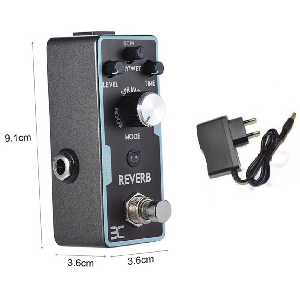 Mini Pedal reverb guitarra violão Eno fonte 9volts cabo 25cm | Shopee ...