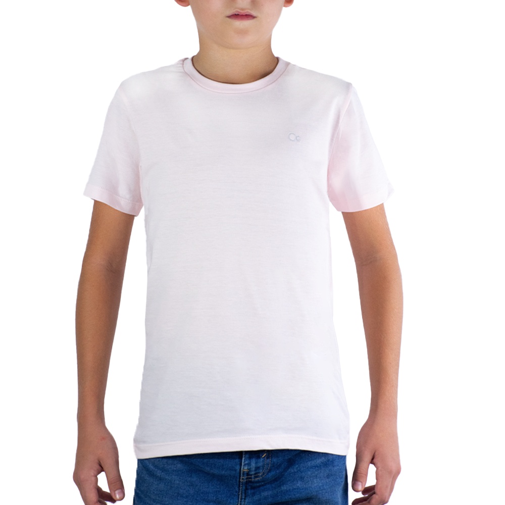 Camiseta Ogochi Infantil Básica Rosa Claro 100% Algodão | Shopee Brasil