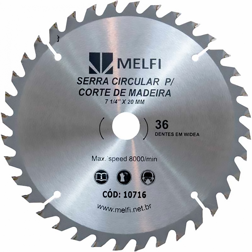 Kit 05 Disco Serra Circular 7 1/4 x 20mm C/ 36 Dentes P/ Corte de ...