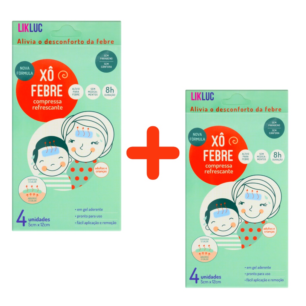 Adesivo Compressa Fria Gel Xo Febre Baixar Febre Kit com 2. | Shopee Brasil