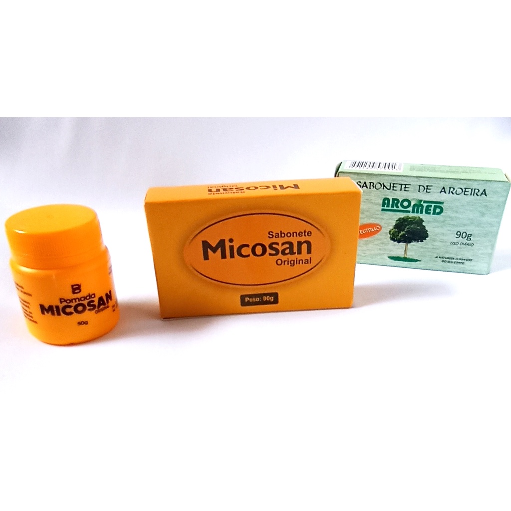 Combo Sabonete Micosan / Aroeira / Pomada Micosan Para Tratamento Acnes ...