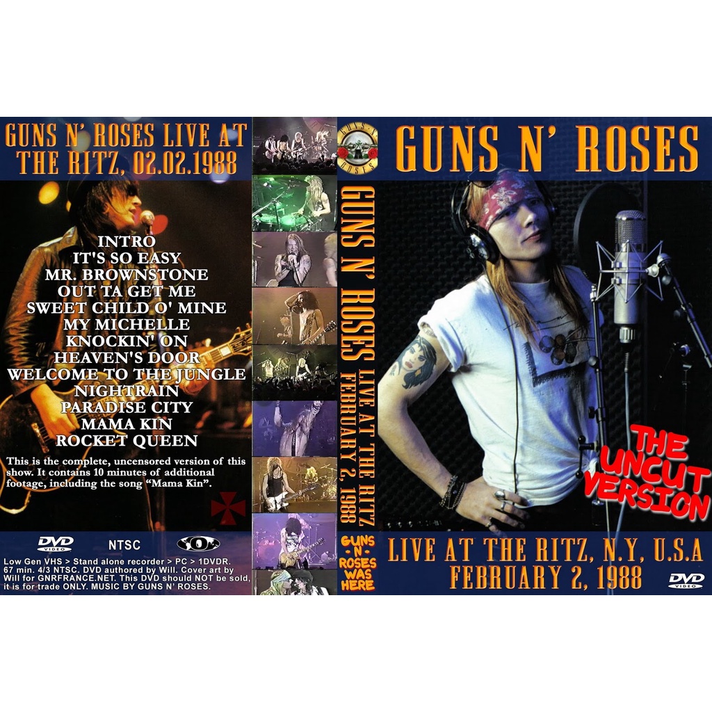 GUNS N ROSES - DVD LIVE IN NEW YORK 1988 (UNCUT VERSION) | Shopee Brasil